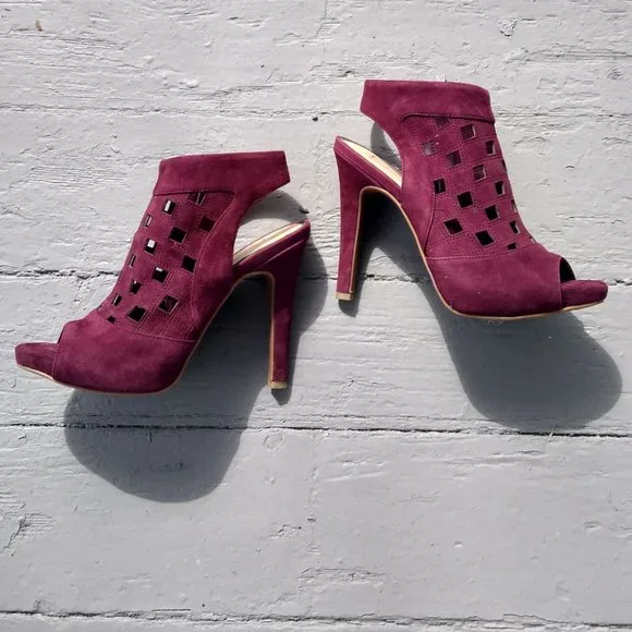 Jessica Simpson | Shoes | Jessica Simpson Aniece Burgundy Heels | Poshmark